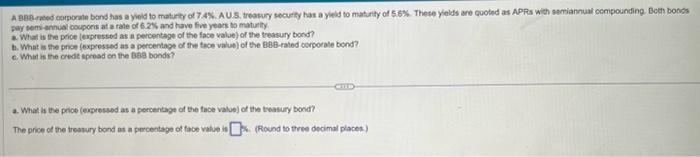 Solved A BBB-rated corporate bond has a yield to maturity of | Chegg.com