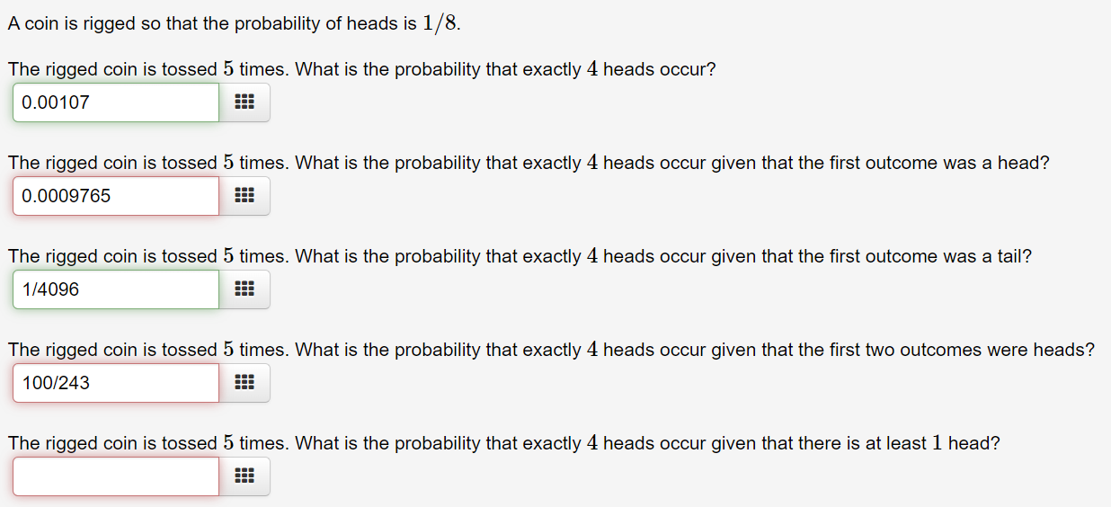 Solved A coin is rigged so that the probability of heads is | Chegg.com