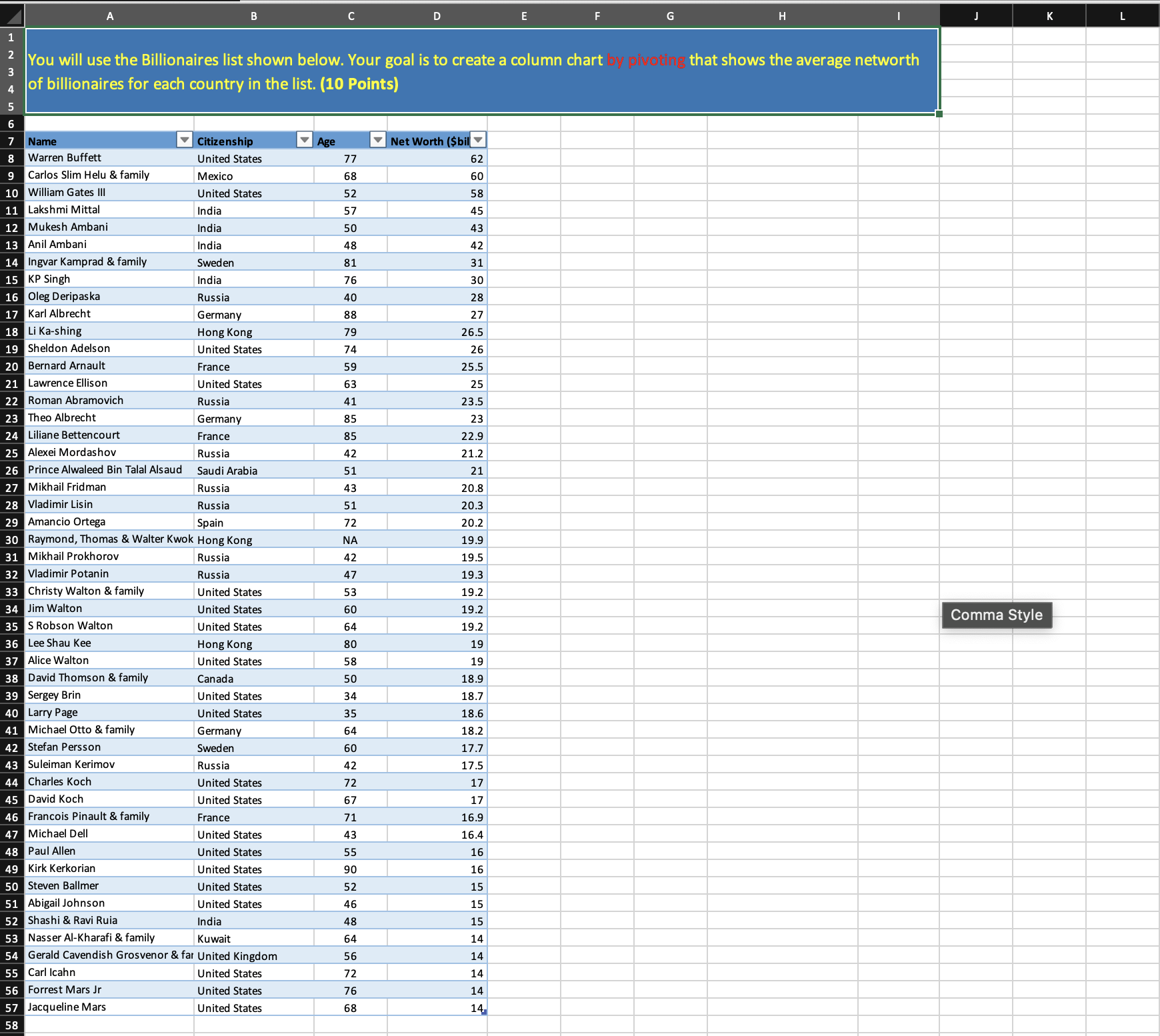 Solved please solve in excel | Chegg.com