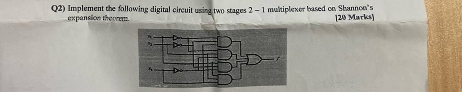 Solved Q2) ﻿Implement the following digital circuit using | Chegg.com