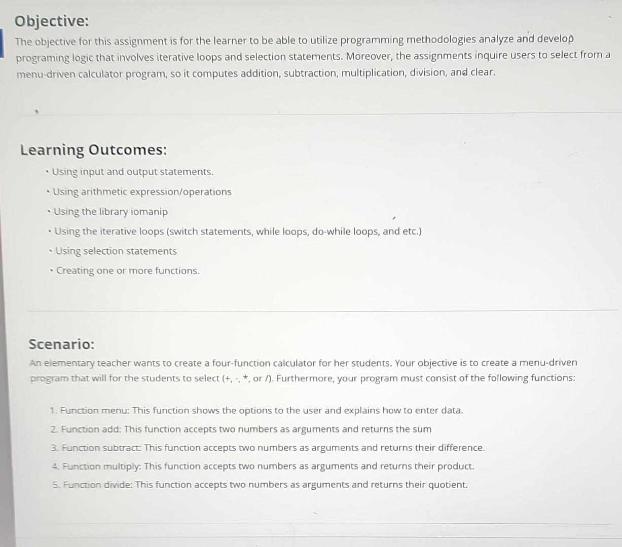 Solved Objective: The objective for this assignment is for | Chegg.com