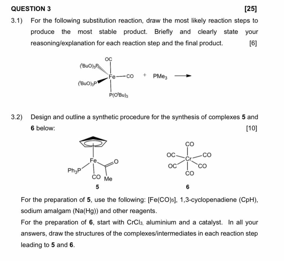 Solved QUESTION 3 [25] 3.1) For the following substitution | Chegg.com