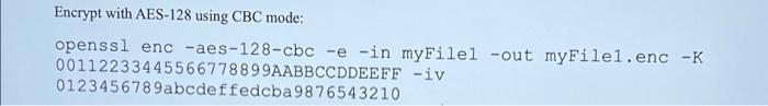 Solved how do i encrypt with AES-128 using CBC mode? when i | Chegg.com