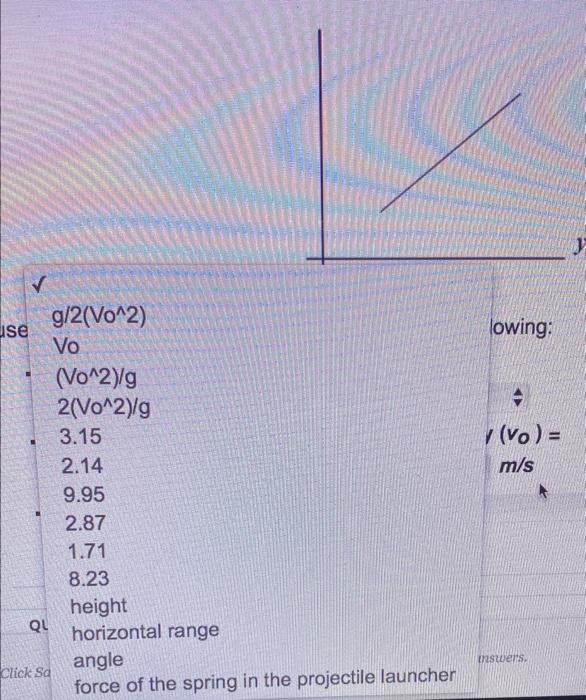 Solved in the Projectile experiment, the relation between | Chegg.com