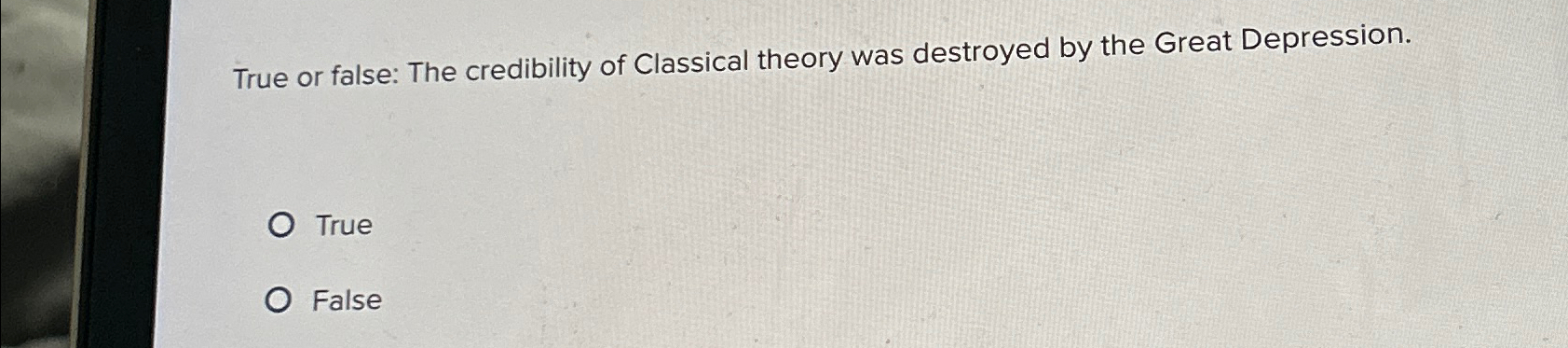 Solved True or false: The credibility of Classical theory | Chegg.com