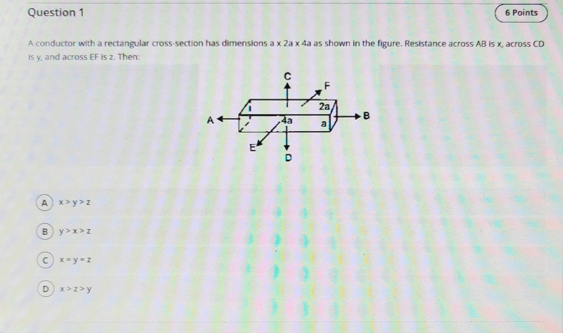 Solved A Conductor With A Rectangular Cross Section Has