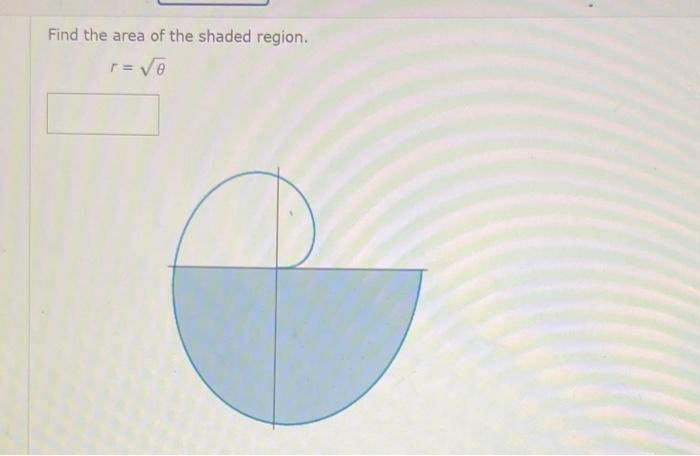 Solved Find the area of the shaded region. r=θ | Chegg.com