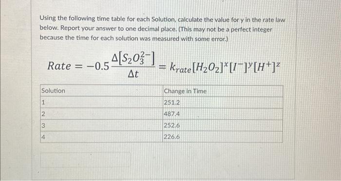 Using the following time table for each Solution, | Chegg.com