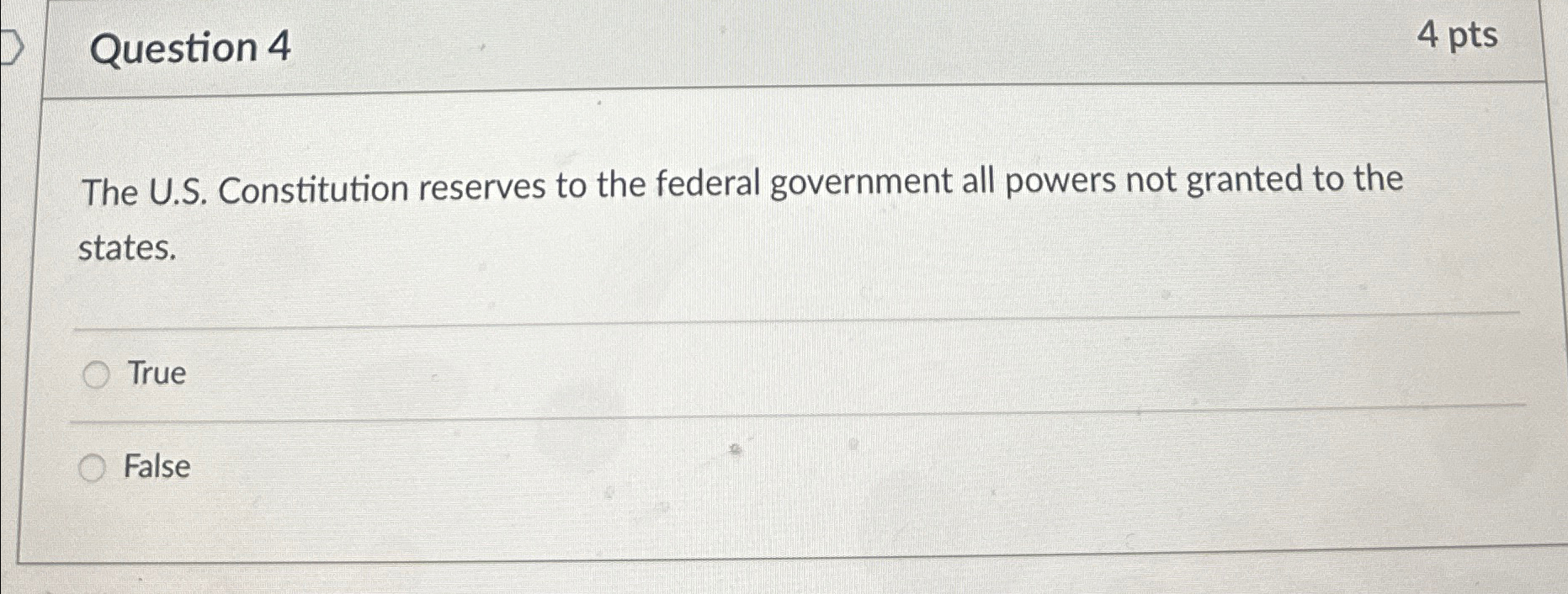 Solved Question 44 ﻿ptsThe U.S. ﻿Constitution reserves to | Chegg.com