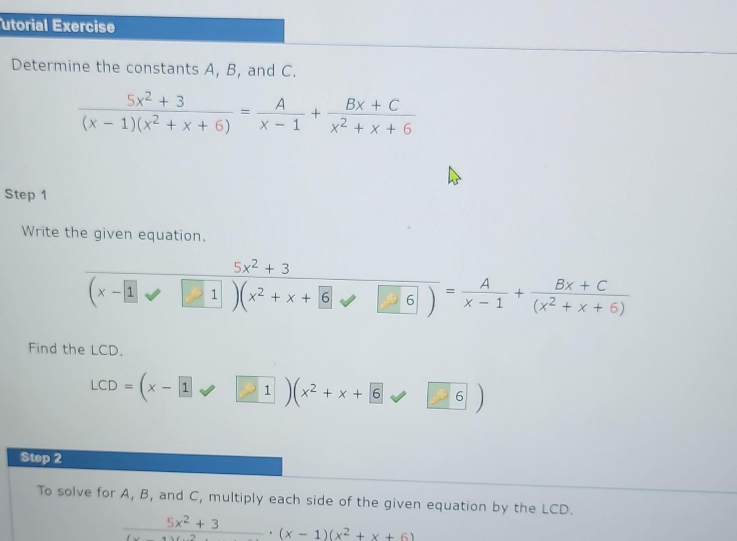 Solved Determine the constants A,B, and C. | Chegg.com