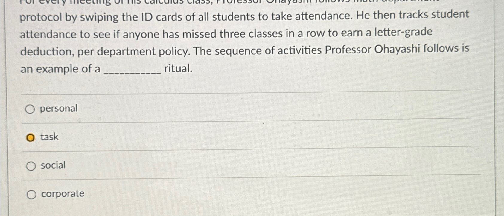 Solved protocol by swiping the ID cards of all students to | Chegg.com