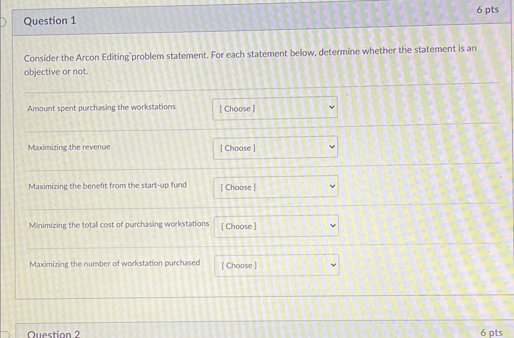 Solved Question 16ptsConsider the Arcon Editing problem | Chegg.com