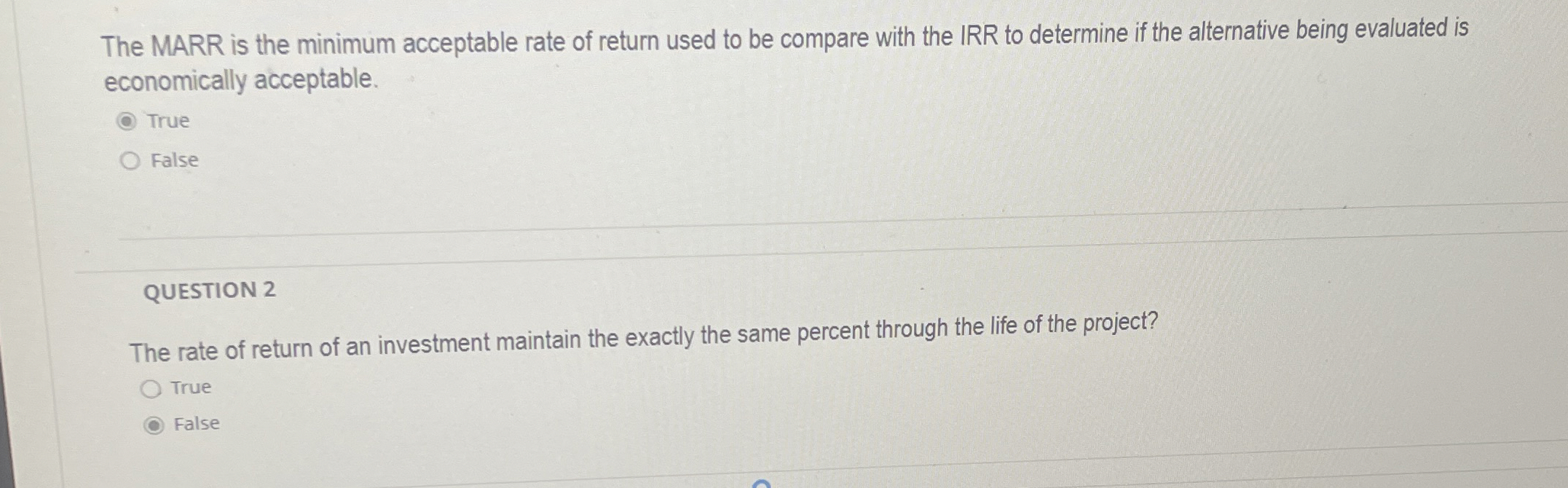 Solved The MARR is the minimum acceptable rate of return | Chegg.com