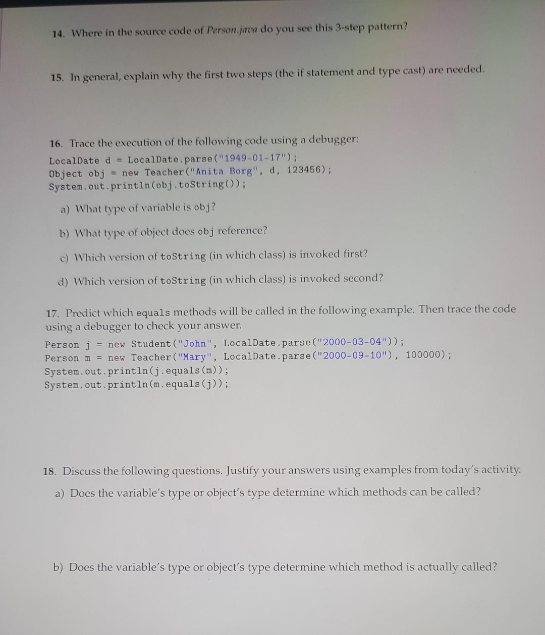 Solved Model 2 Variable vs Object Types Consider the | Chegg.com