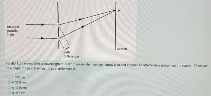 Solved please determine the path difference (choice ABCor D) | Chegg.com
