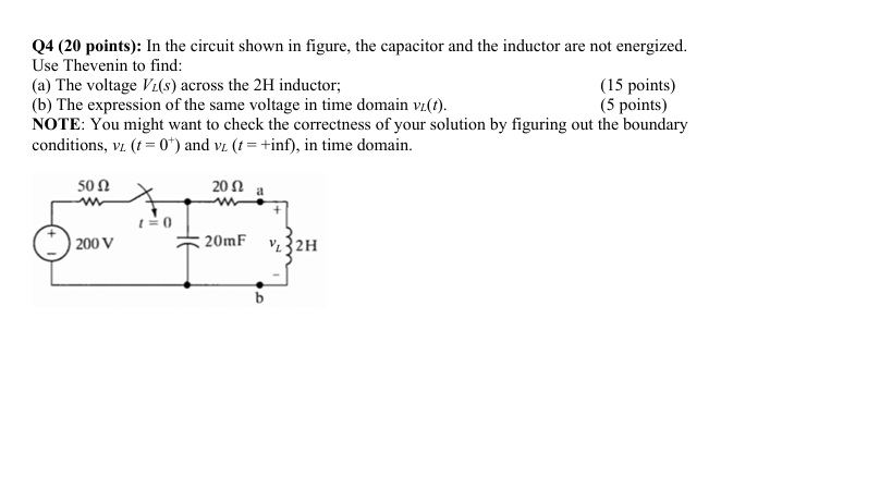 Solved Q4 (20 ﻿points): In the circuit shown in figure, the | Chegg.com