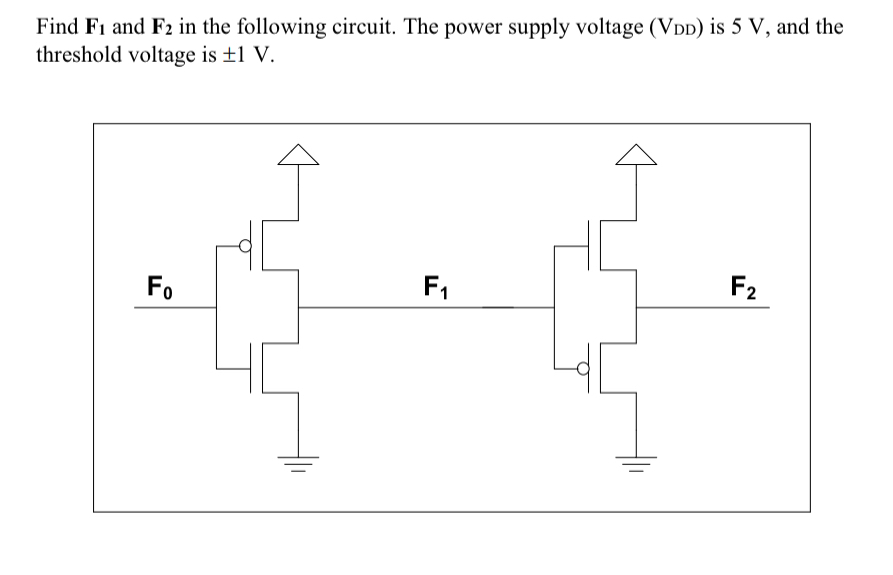 Find F1 ﻿and F2 ﻿in the following circuit. The power | Chegg.com