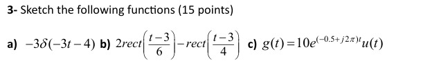 Solved 3- ﻿Sketch the following functions (15 | Chegg.com