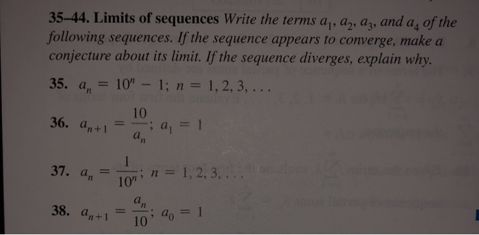 Solved 27–34. Working with sequences Several terms of a | Chegg.com