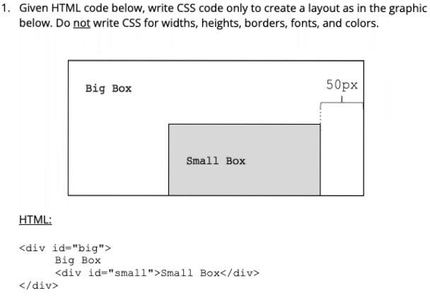 Solved 1 Given Html Code Below Write Css Code Only To 