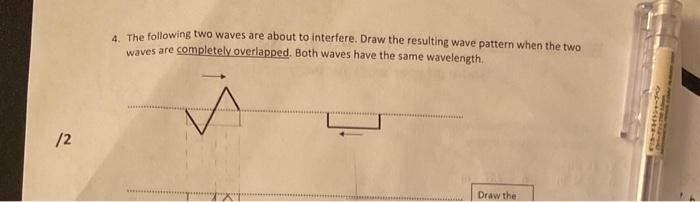Solved 4. The following two waves are about to interfere. | Chegg.com