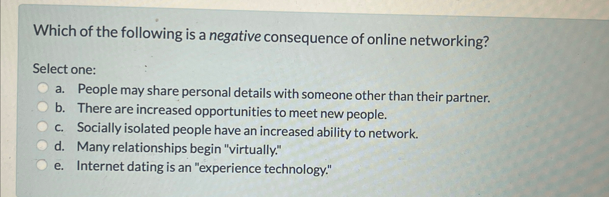 Solved Which of the following is a negative consequence of | Chegg.com