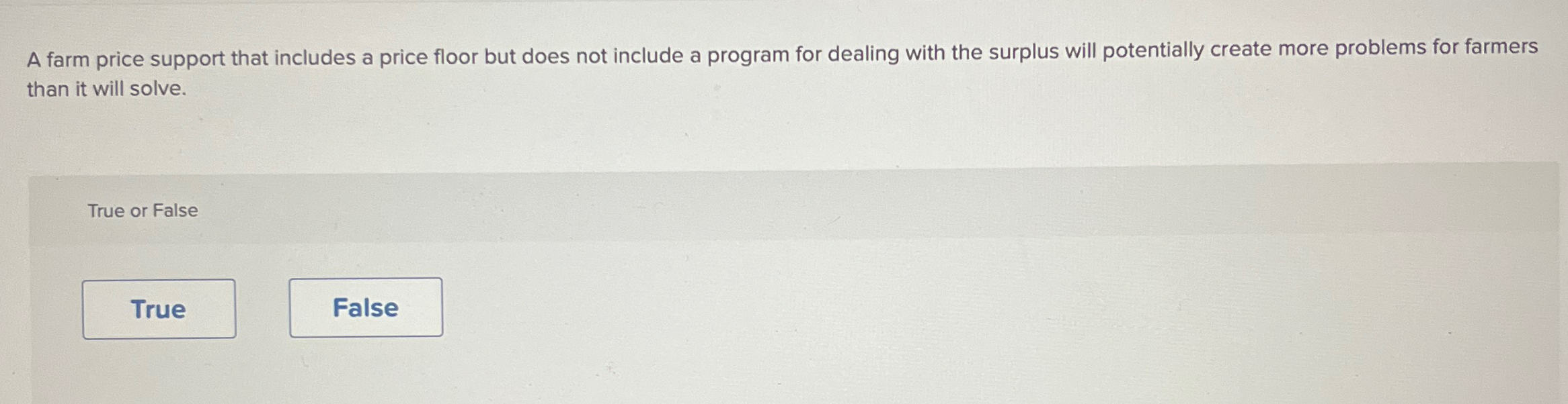 Solved A farm price support that includes a price floor but | Chegg.com