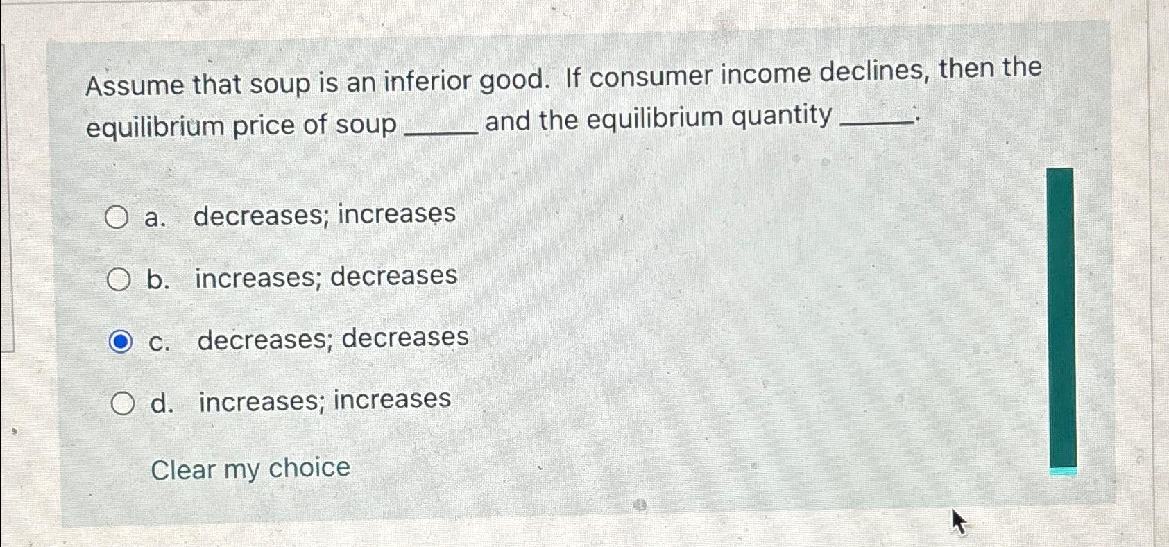 Solved Assume that soup is an inferior good. If consumer | Chegg.com