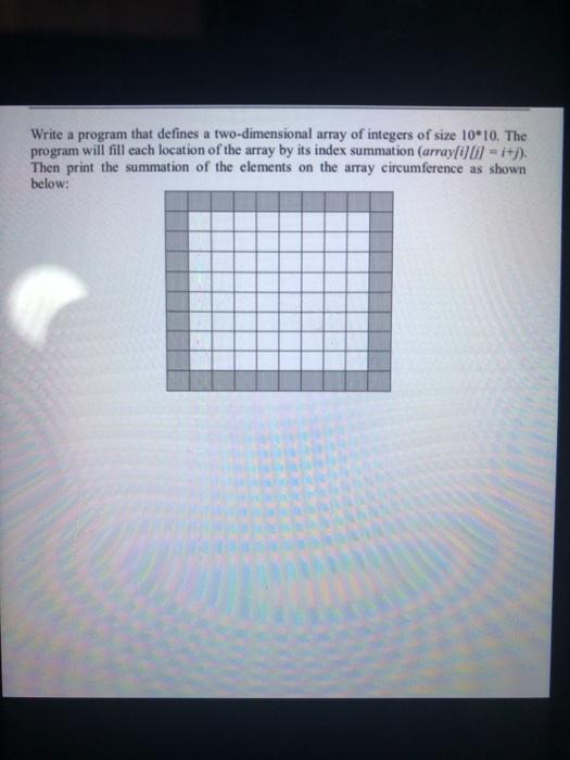 Solved Write a program that defines a two-dimensional array | Chegg.com