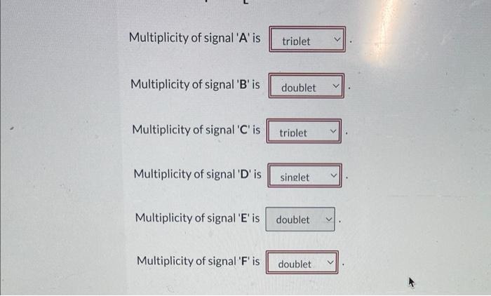 Solved Predict the multiplicity of each signal in the 1H NMR | Chegg.com