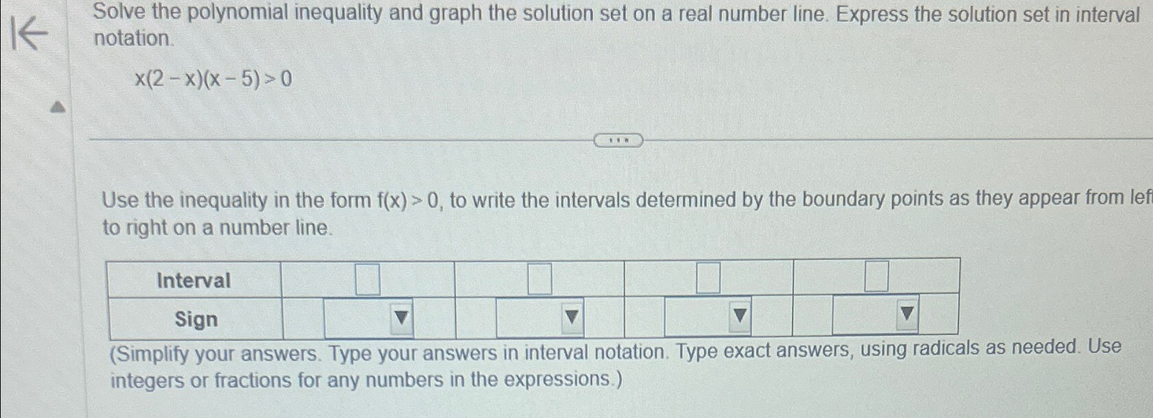 Solved Solve the polynomial inequality and graph the | Chegg.com