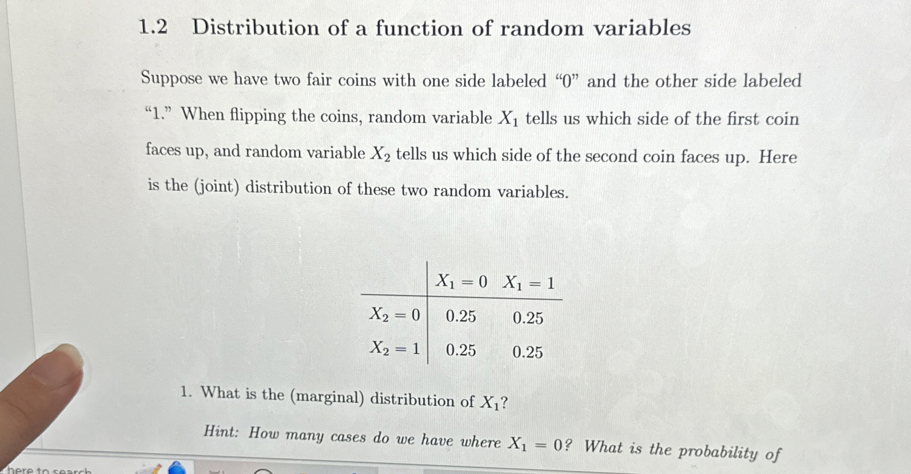 Solved 1.2 ﻿Distribution of a function of random | Chegg.com