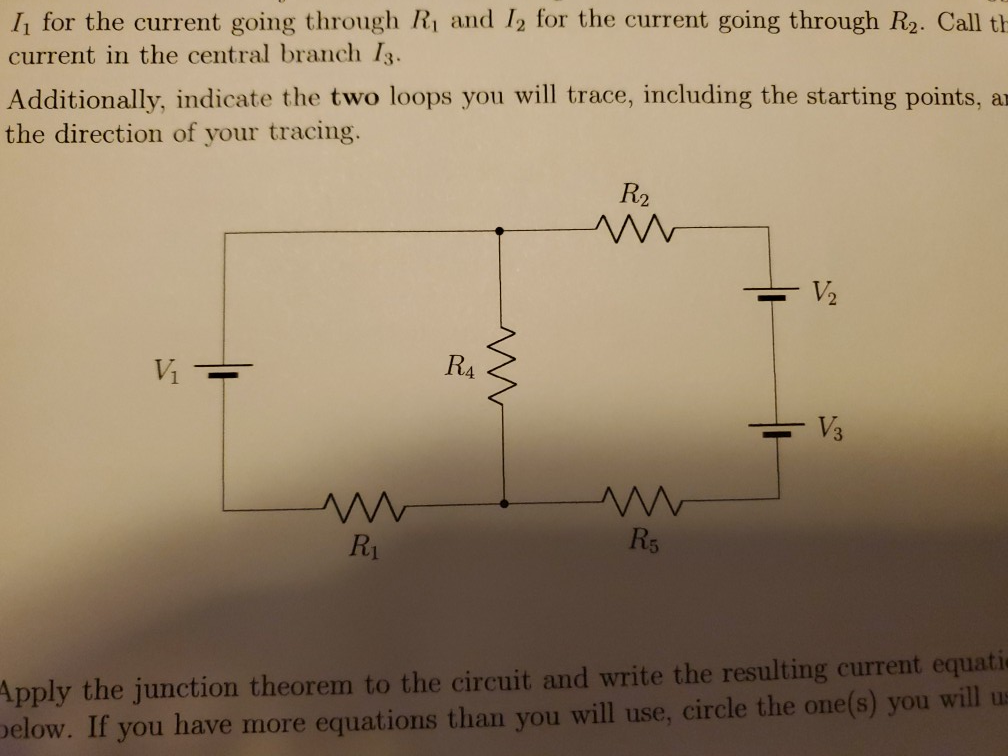 Solved 1. apply junction theorem to the circuit and write | Chegg.com
