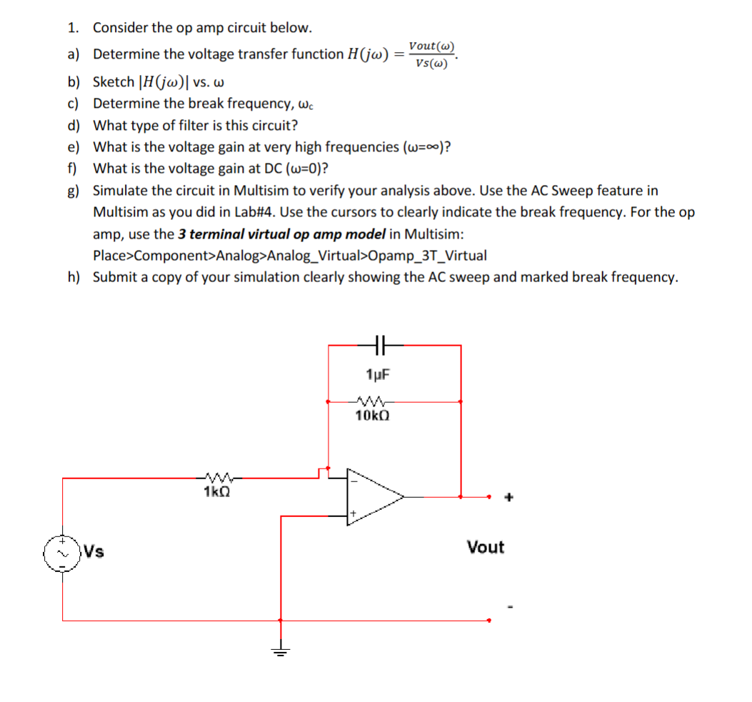 Solved please solve all parts with steps including multisim | Chegg.com