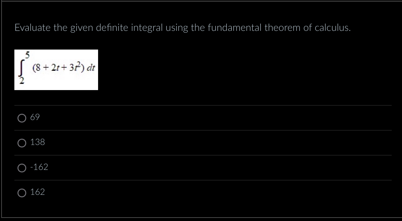 Solved Evaluate the given definite integral using the | Chegg.com