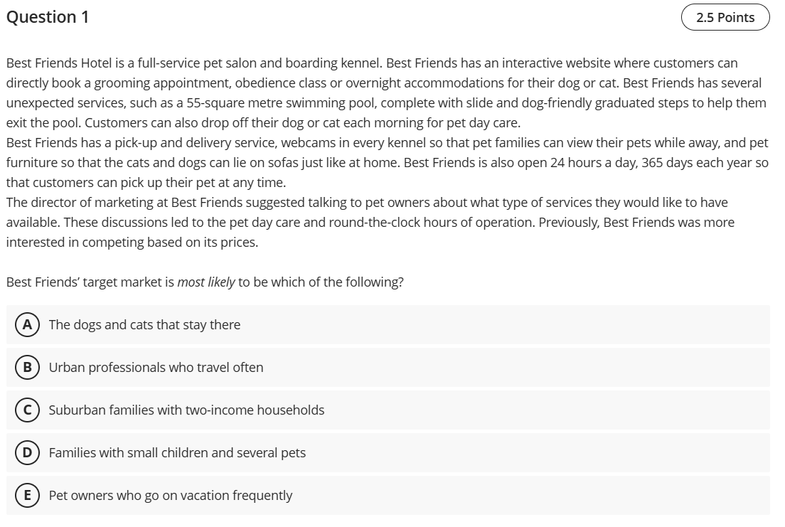 Solved Question 1Best Friends Hotel is a full-service pet | Chegg.com