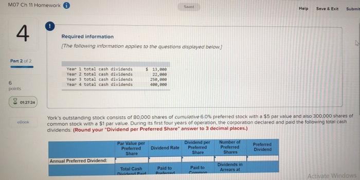 Solved MO7 Ch 11 Homework Help Sove & Exit Submit 4 Required | Chegg.com