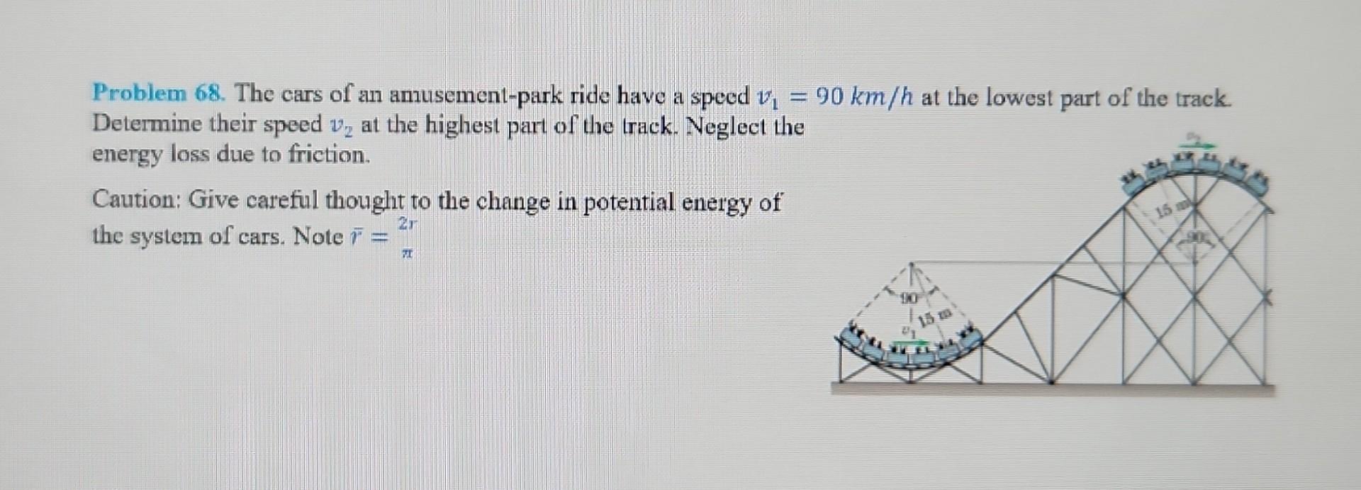 Solved Problem 68. The cars of an amusement-park ride have a | Chegg.com
