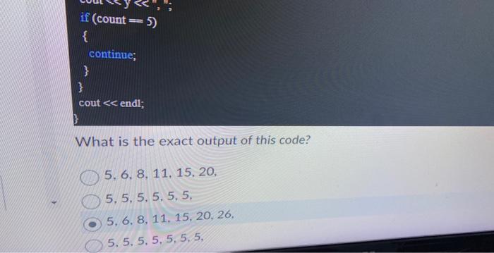Solved FOR Loop Output:What is the exact output of this | Chegg.com