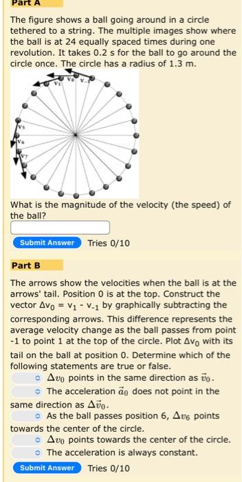 The figure shows a ball going around in a circle | Chegg.com
