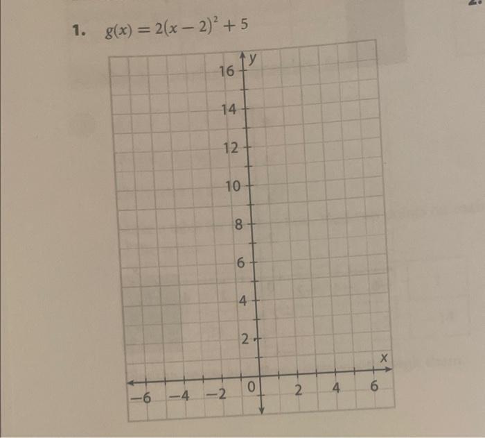 Solved g(x)=2(x−2)2+5Graph each quadratic function by | Chegg.com