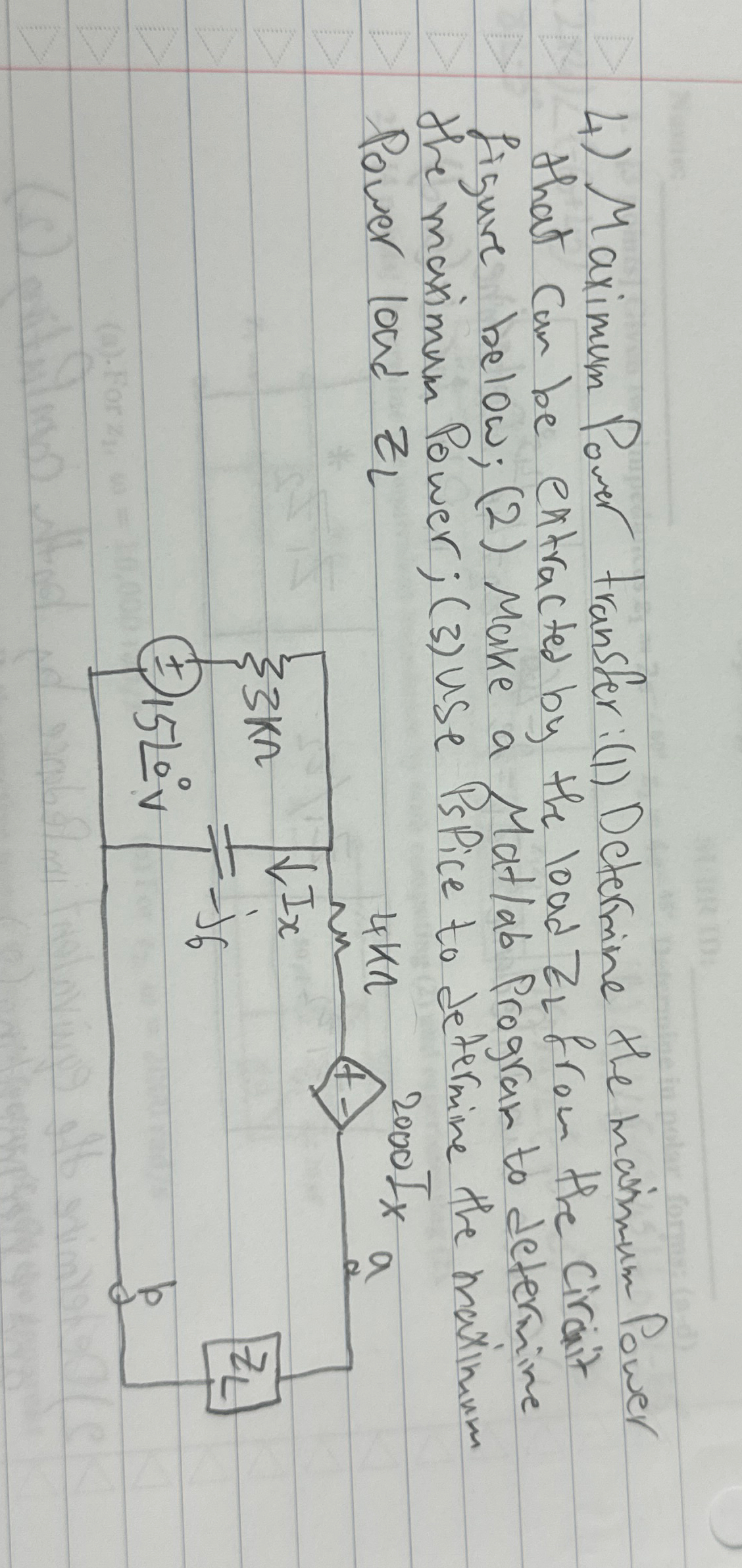 Solved Maximum Power transfer: (1) ﻿Determine the mainmum | Chegg.com
