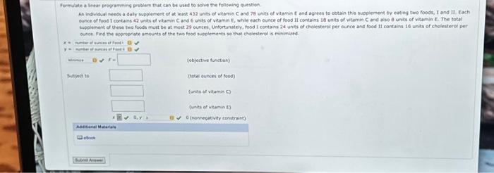 Solved Formulate a linear programming problem that can be | Chegg.com