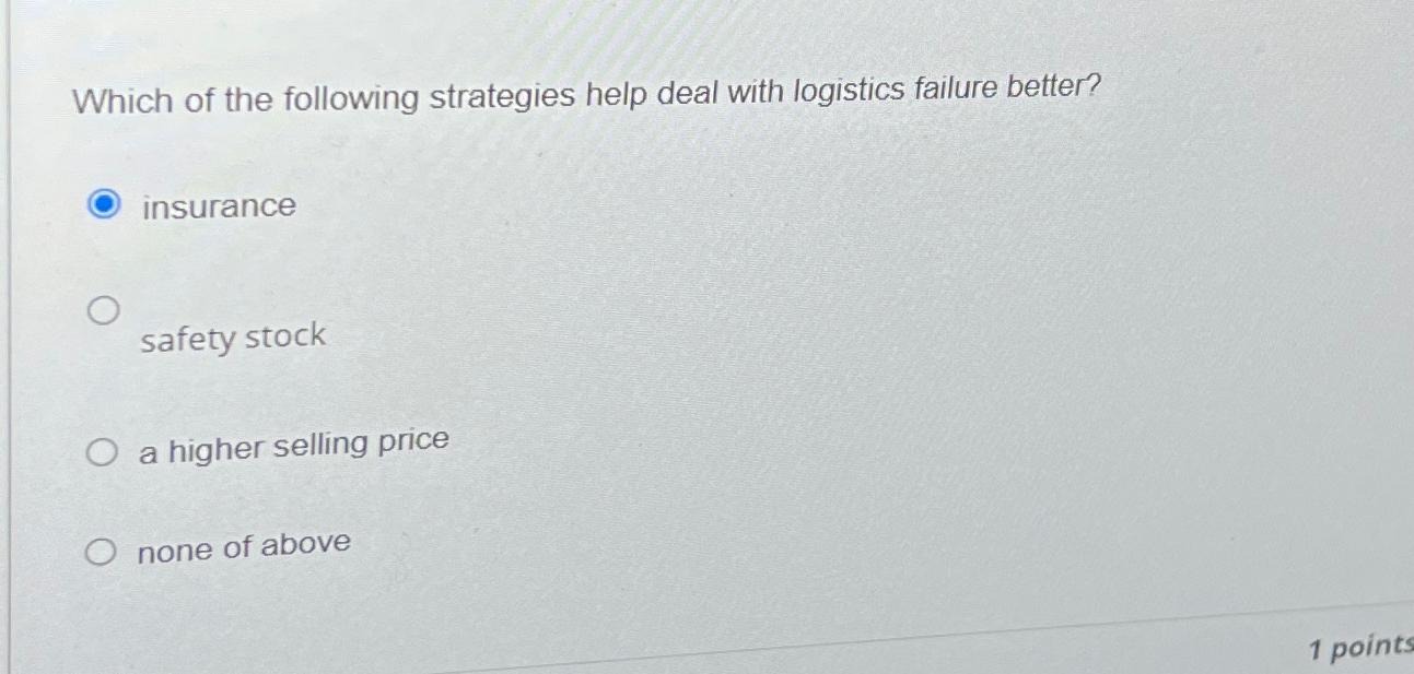 Solved Which of the following strategies help deal with | Chegg.com