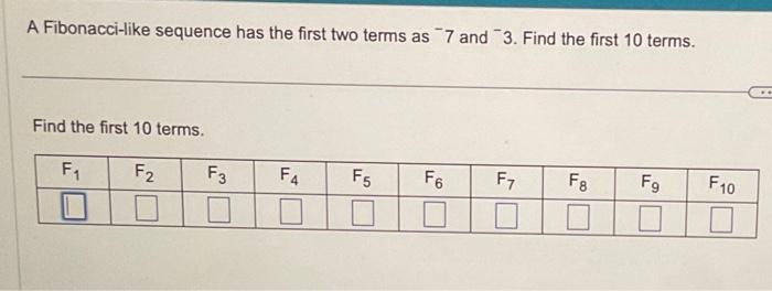 Solved A Fibonacci-like sequence has the first two terms as | Chegg.com