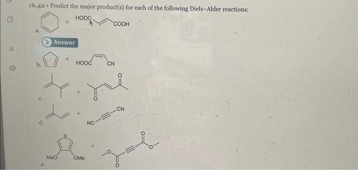 Solved 16.42 - Predict the major product(s) for each of the | Chegg.com