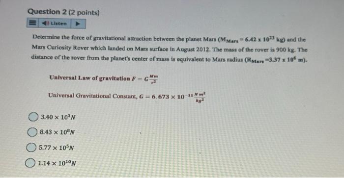 The relationship between gravitational force betwieen | Chegg.com