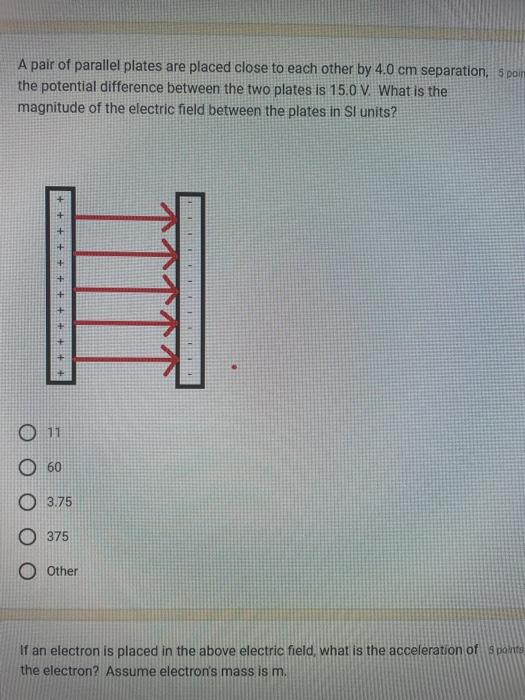 Solved A pair of parallel plates are placed close to each | Chegg.com