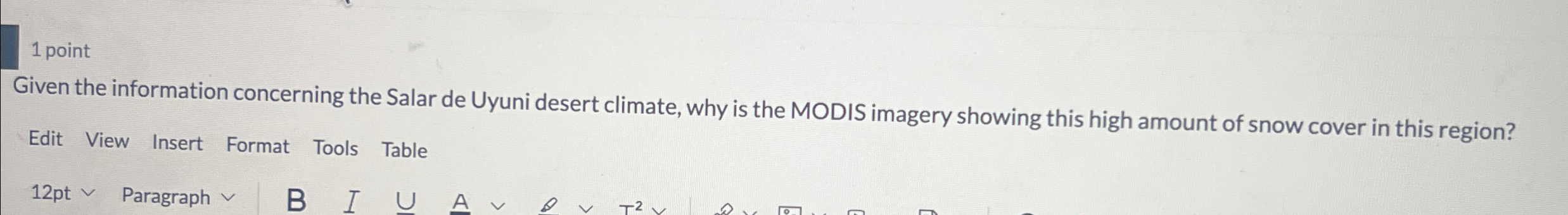 Solved Given the information concerning the Salar de Uyuni | Chegg.com