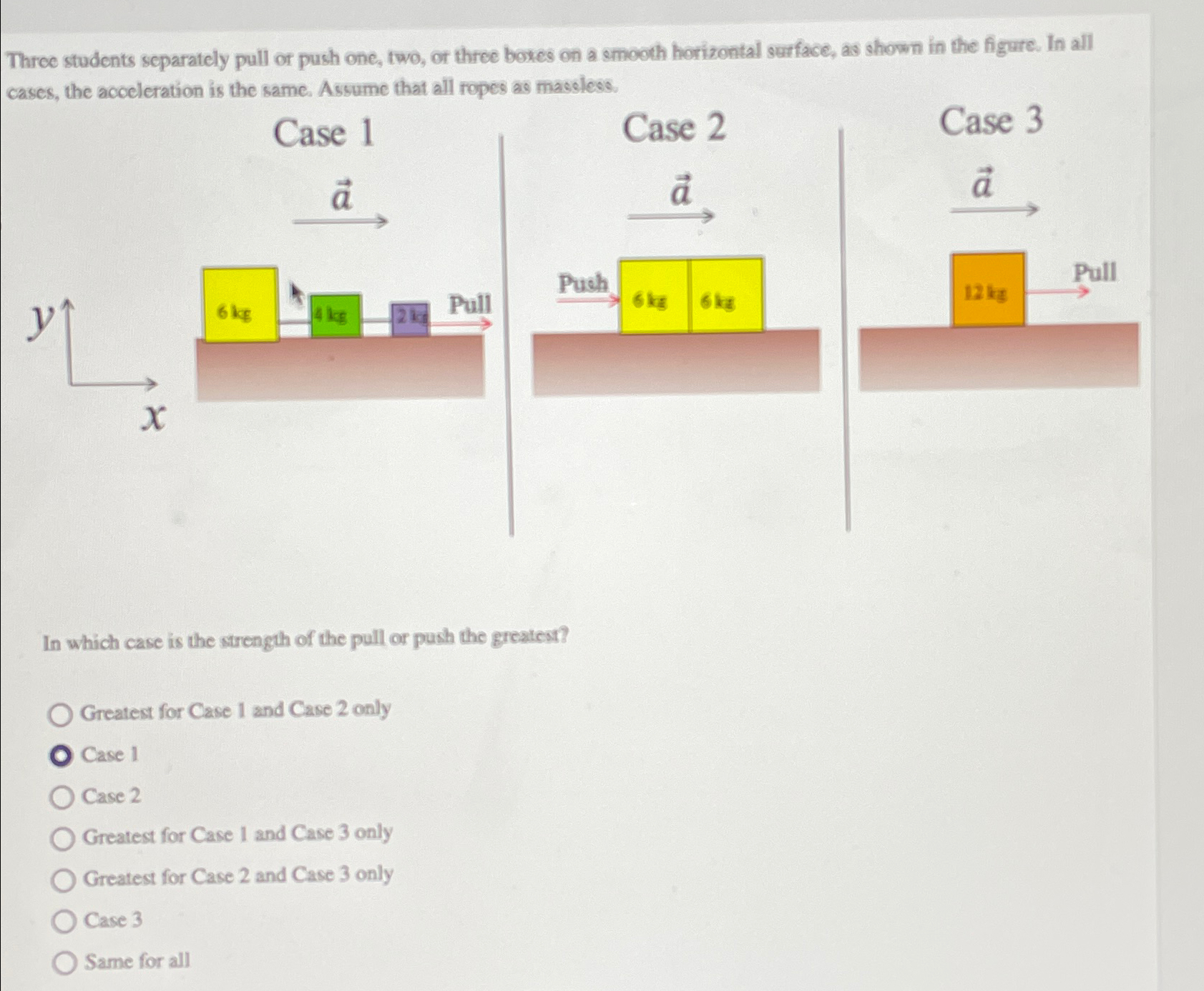 Solved Throe students separately pull or push one, two, or | Chegg.com